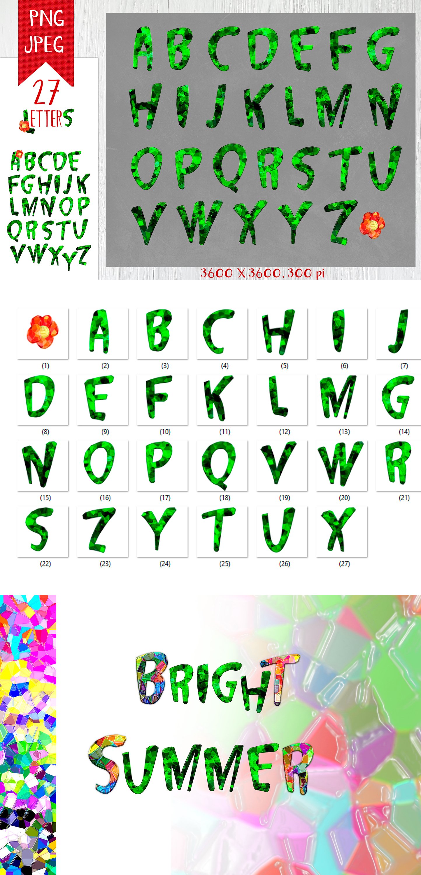 27 LETTERS /Clipart ALPHABET. Graphics, illustration