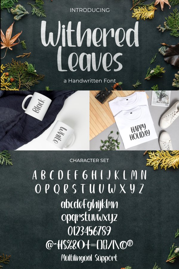 Withered Leaves is a handwritten font