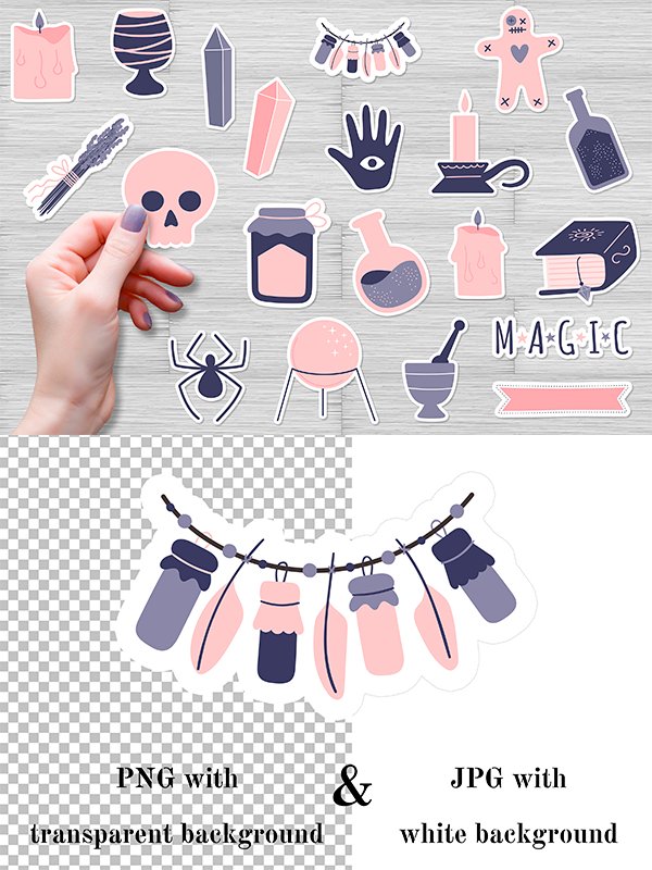 Magic Printable Stickers, Cricut Design Sticker, PNG, JPG