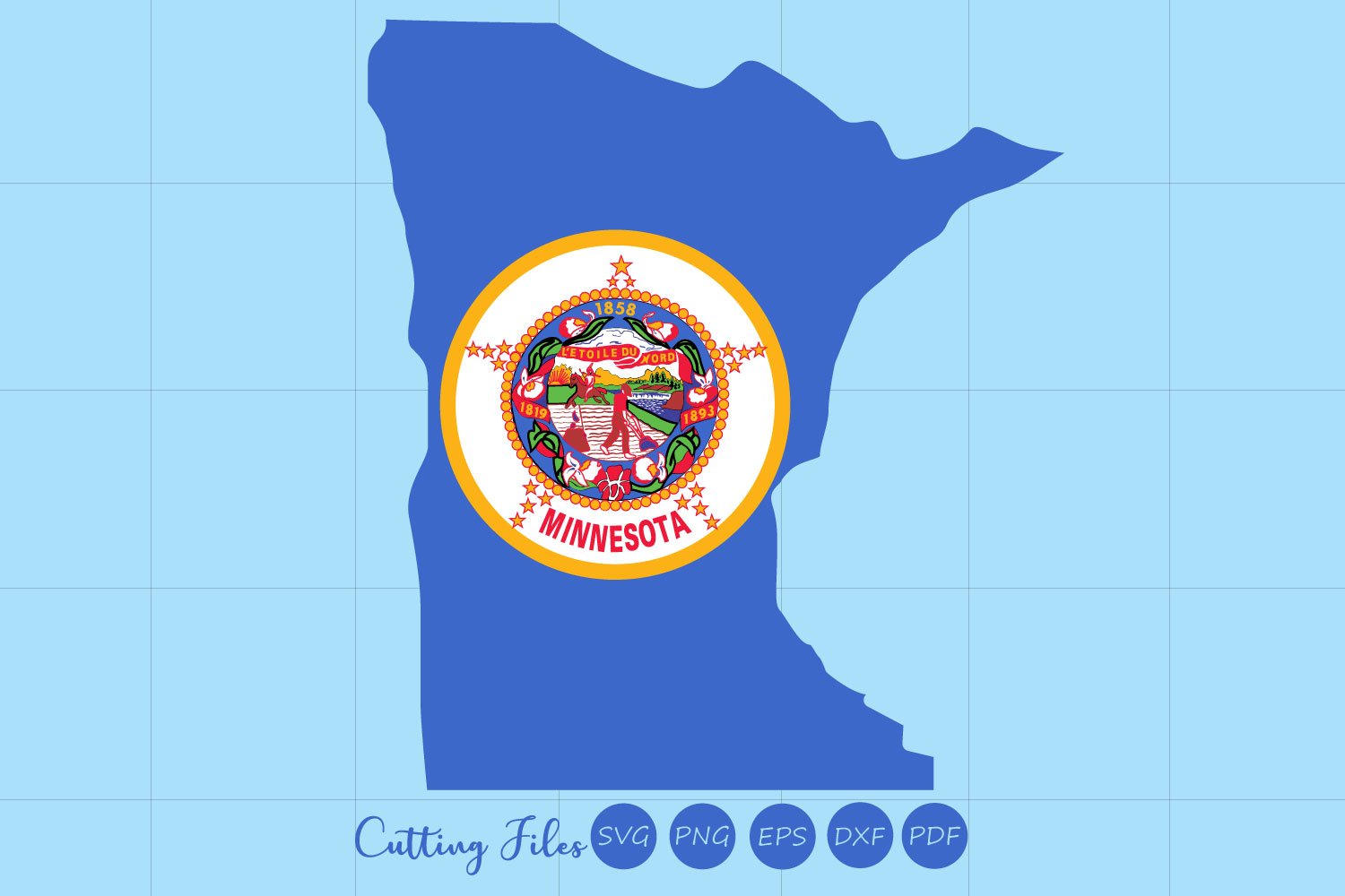 Minnesota state with flag background