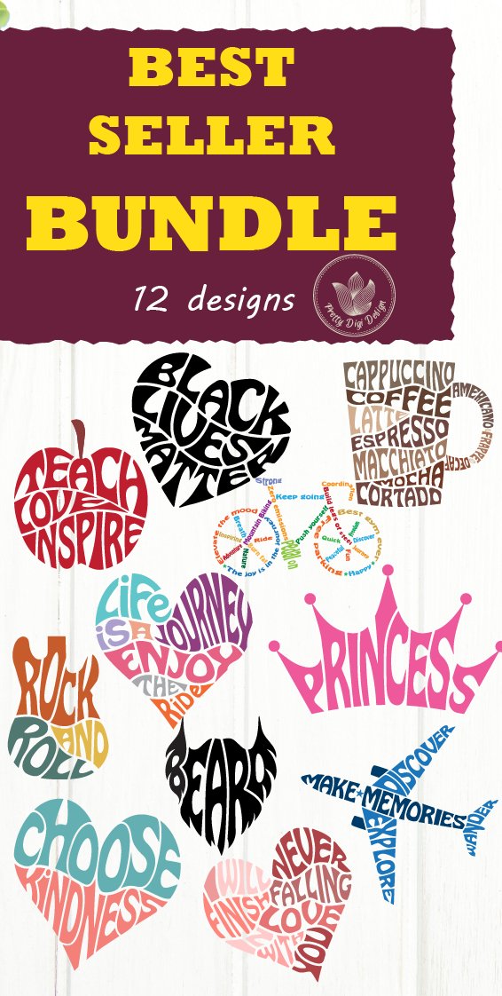 Best Seller Bundle | Word Art in Shapes