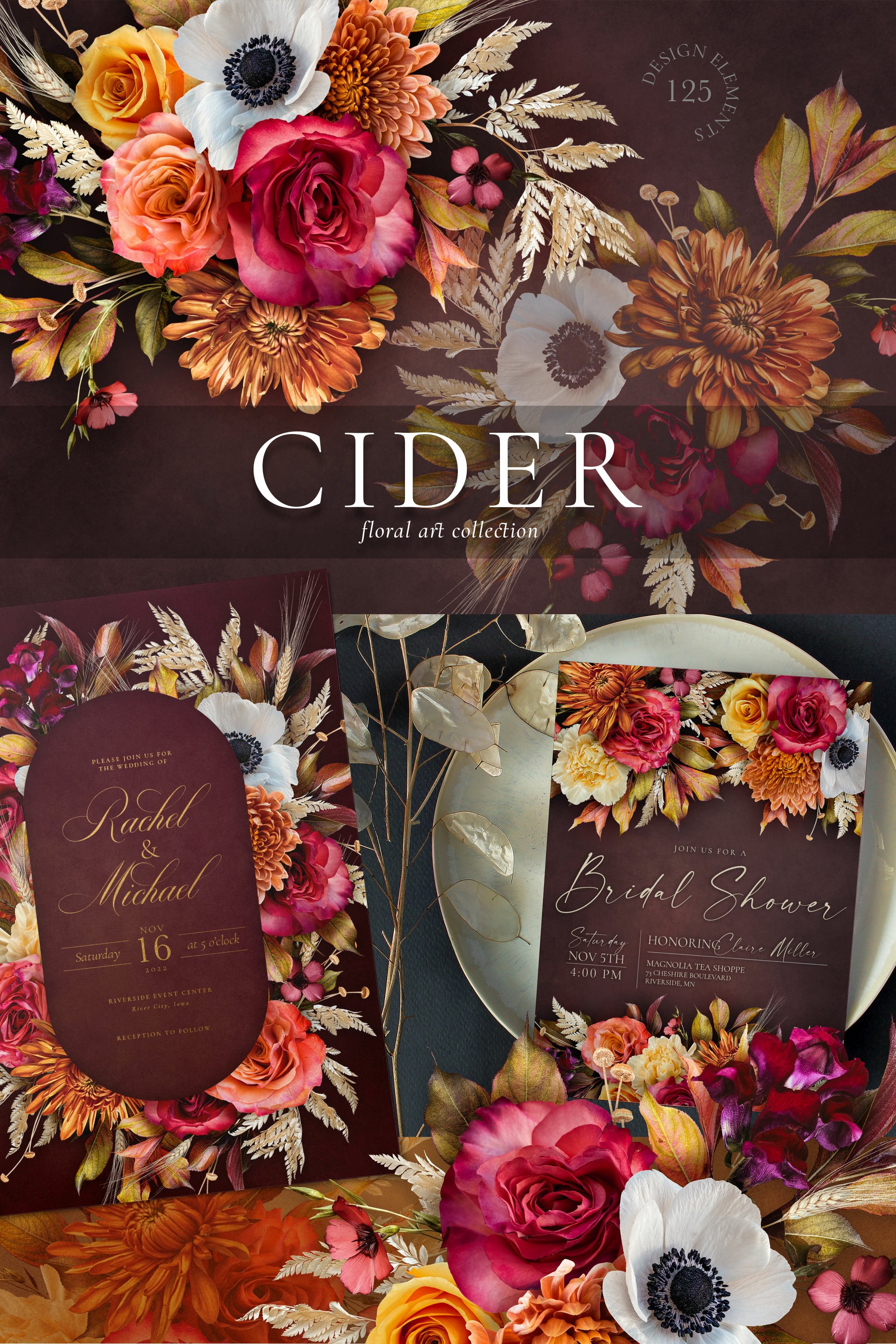 Cider Floral Autumn Clip Art Graphics Collection