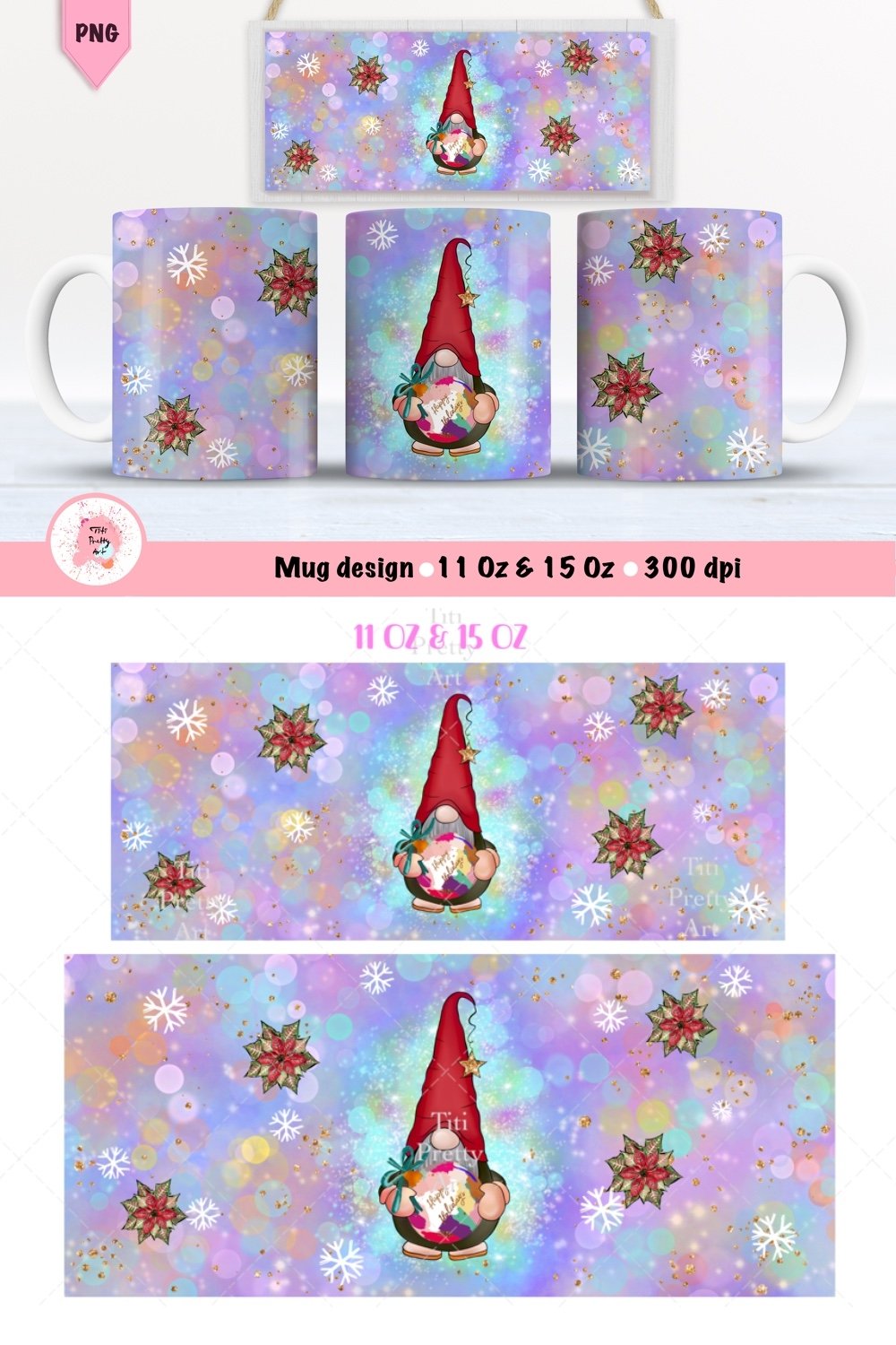 Christmas Mug Wraps | Christmas Clipart