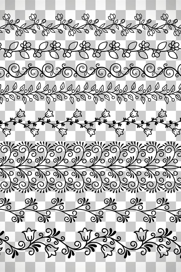 Floral line border set