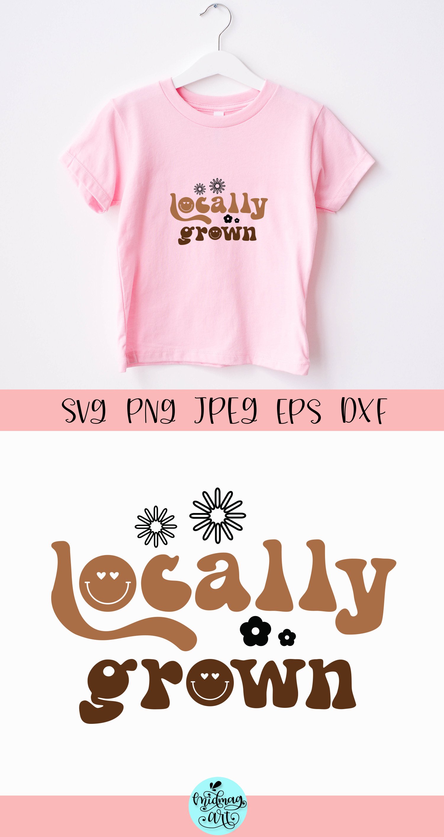 Locally grown svg, groovy kids svg