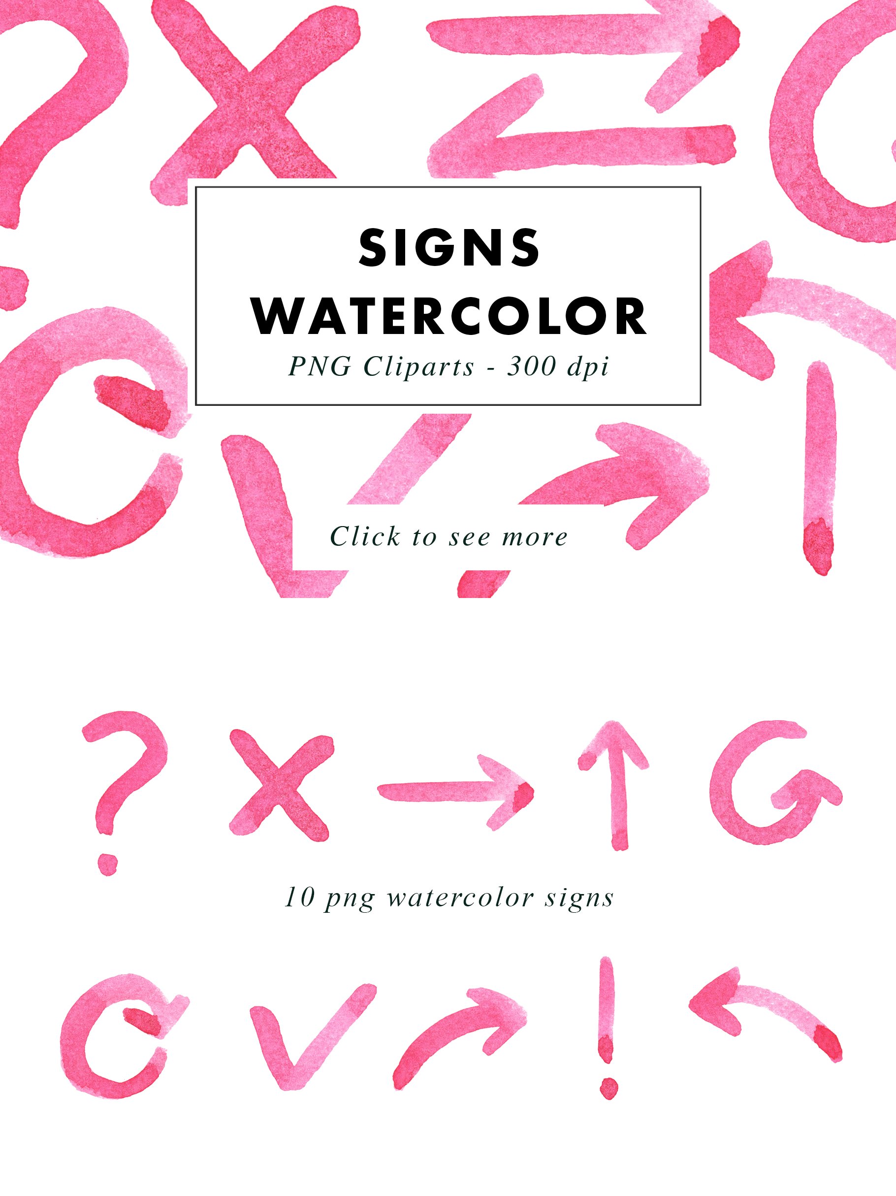 Pink Watercolor Signs & arrows|transparent PNG