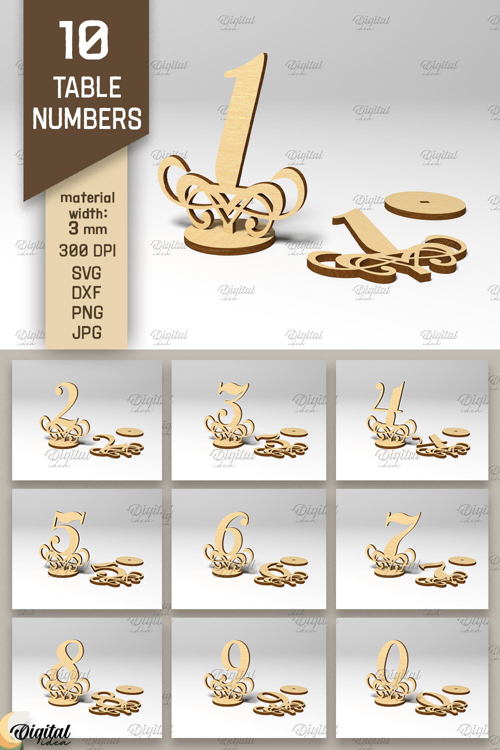 Table Numbers SVG Bundle. Wedding Table Numbers (3077249)