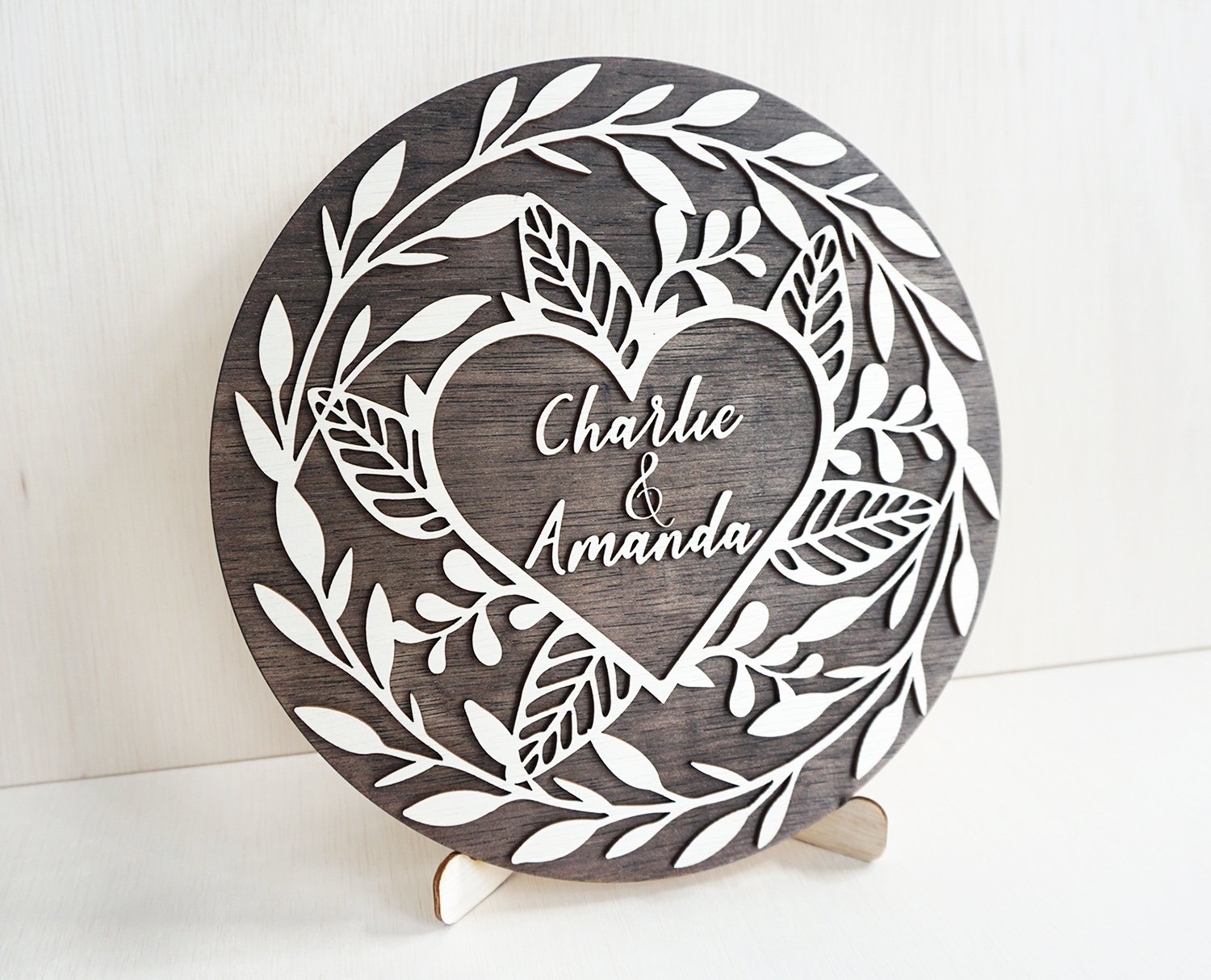Customizable Floral Heart Sign Cut File-SVG/DXF