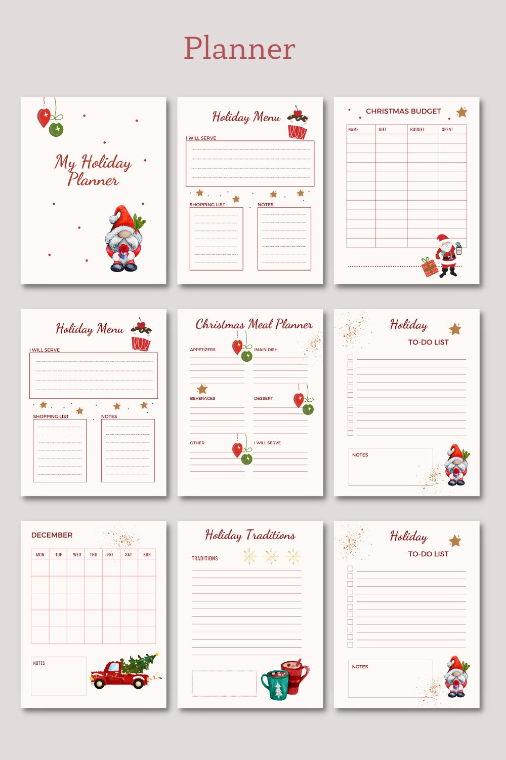 Holiday Planner |Christmas Planner Bundle (2253290)