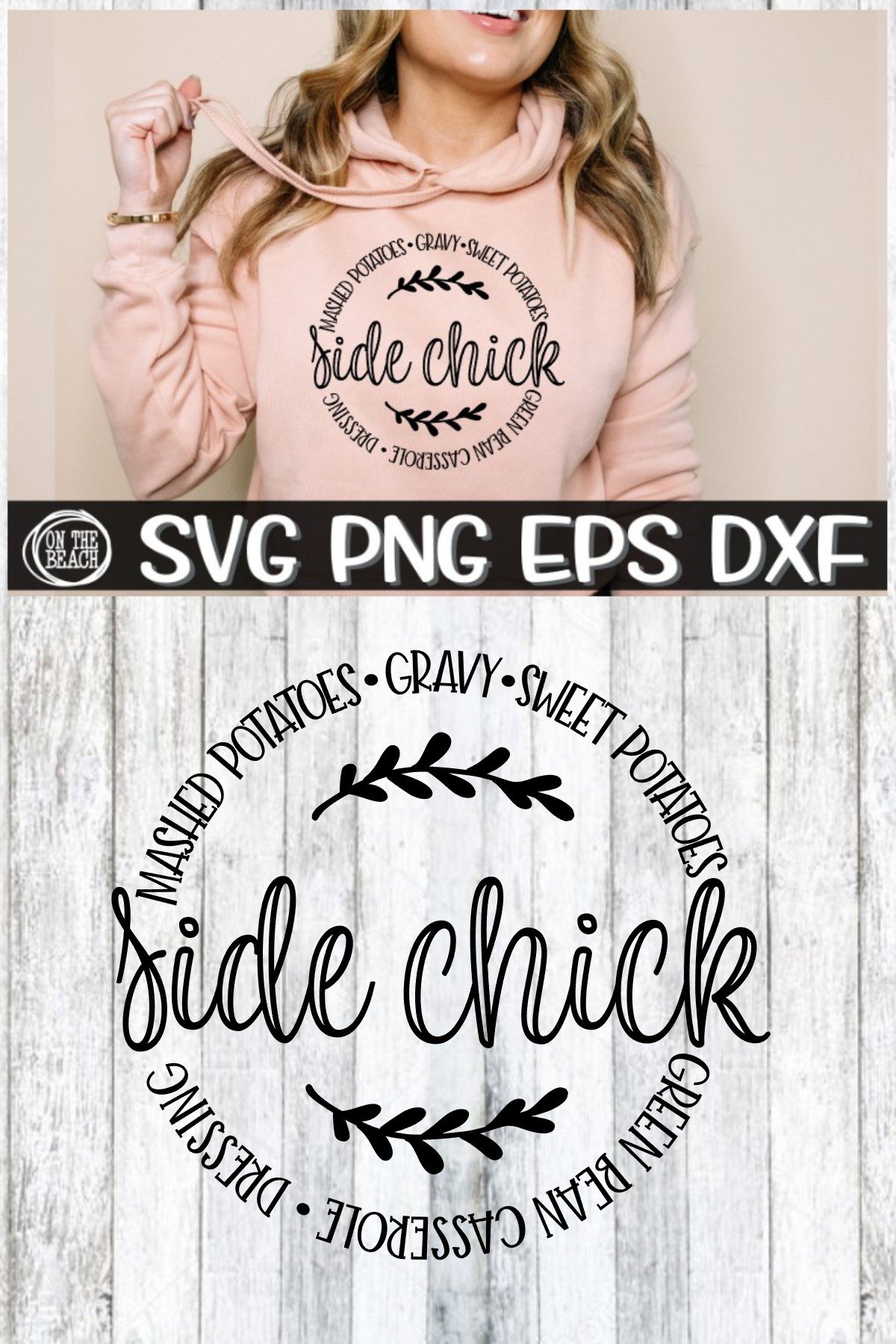 Side Chick - Thanksgiving SVG PND EPS DXF - Mashed - Gravy