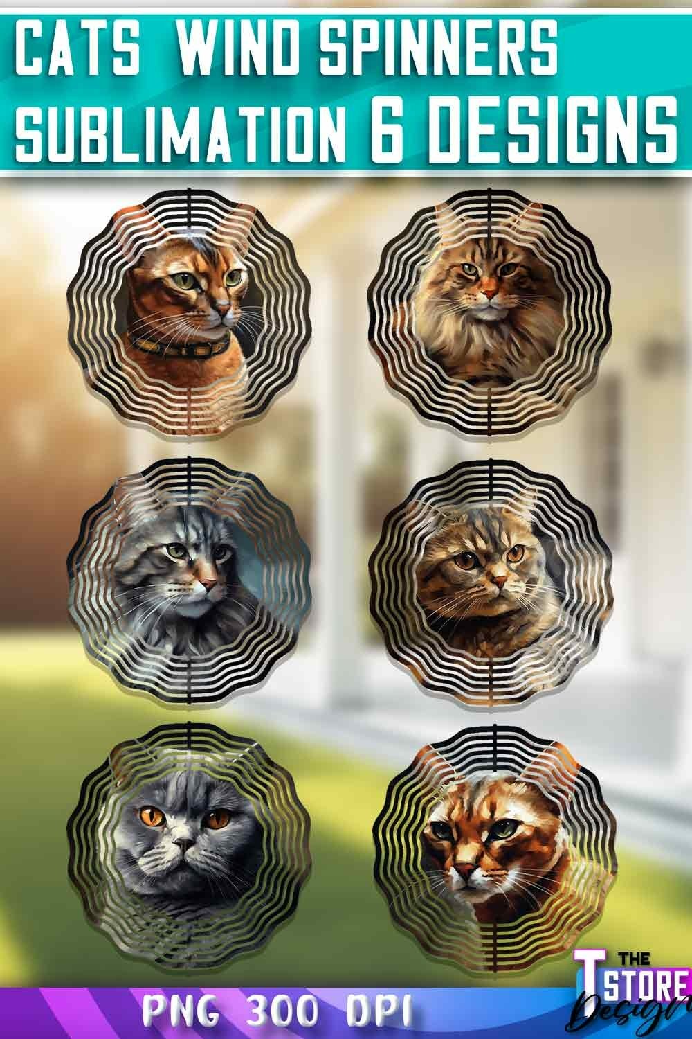 Cats Wind Spinners Sublimation Bundle|Cats PNG v.1