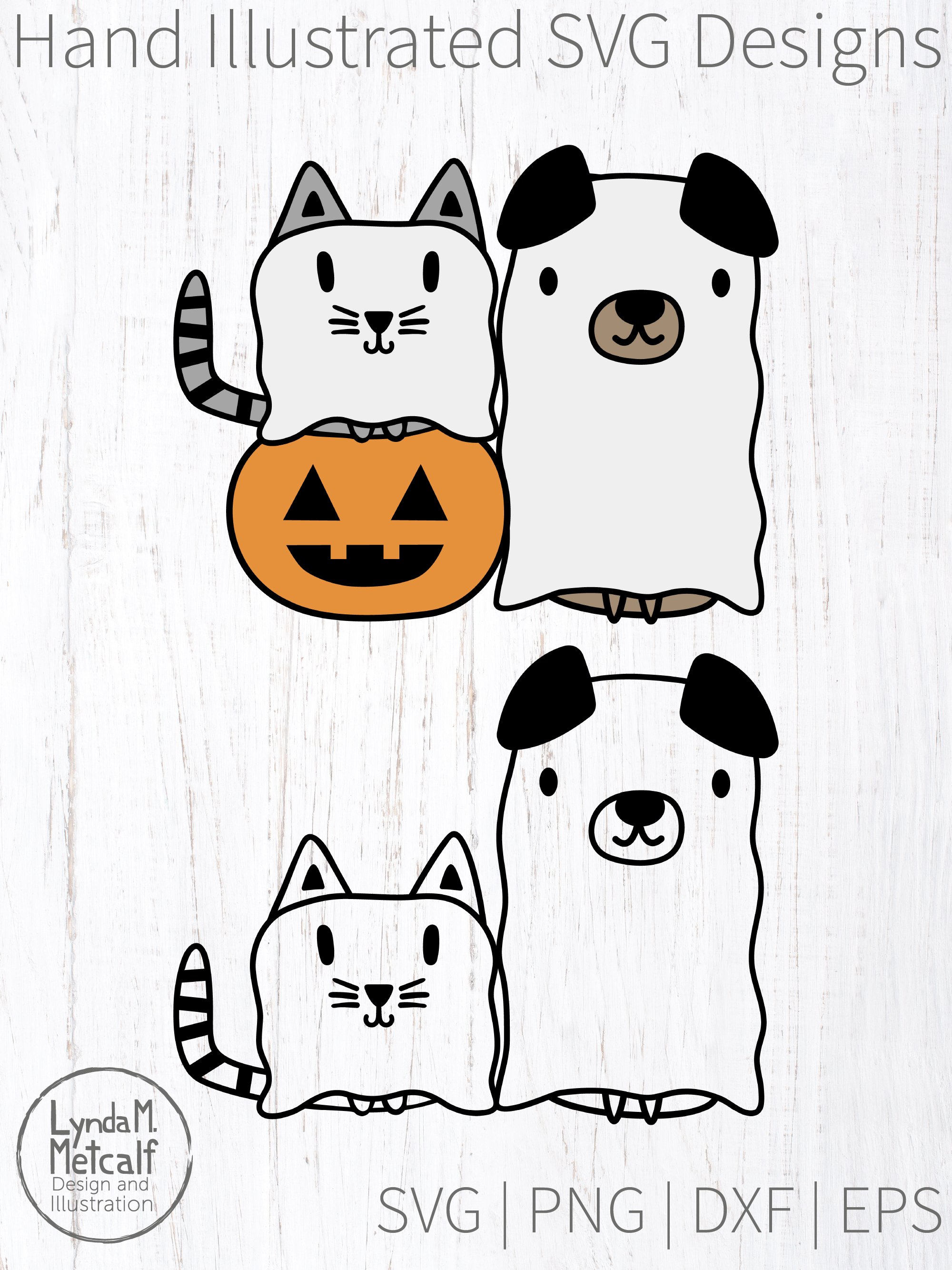 Ghost Pets, Halloween Pets svg, Cat and Dog Svg