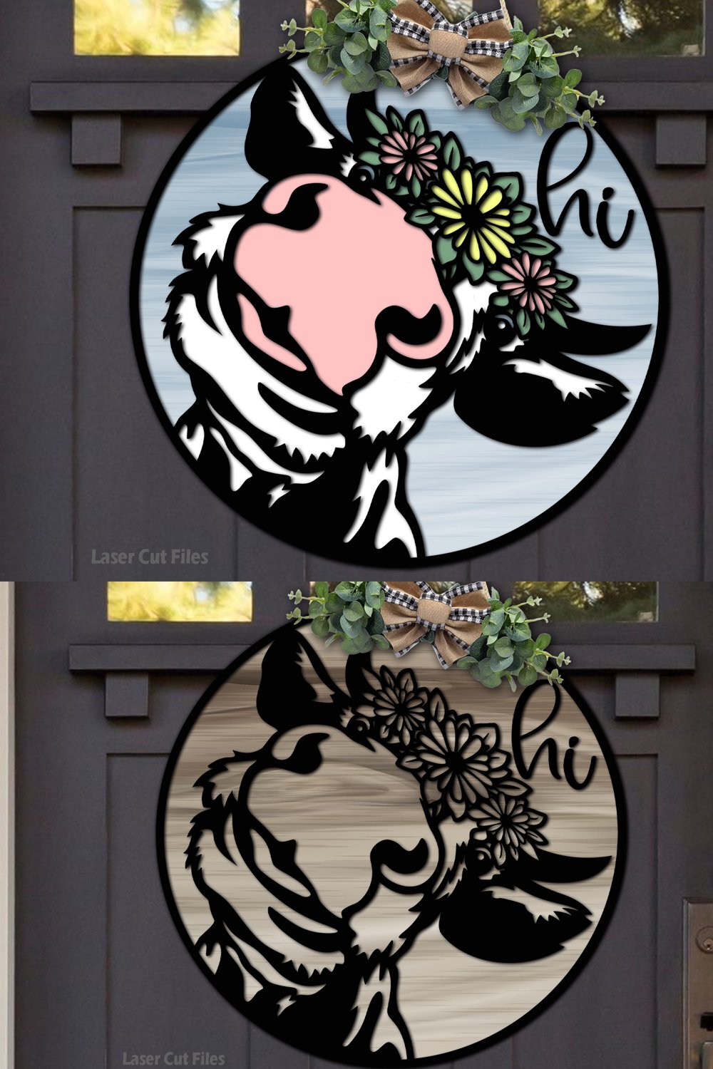 Cow SVG Laser Cut Files | Welcome Sign SVG | Daisy SVG