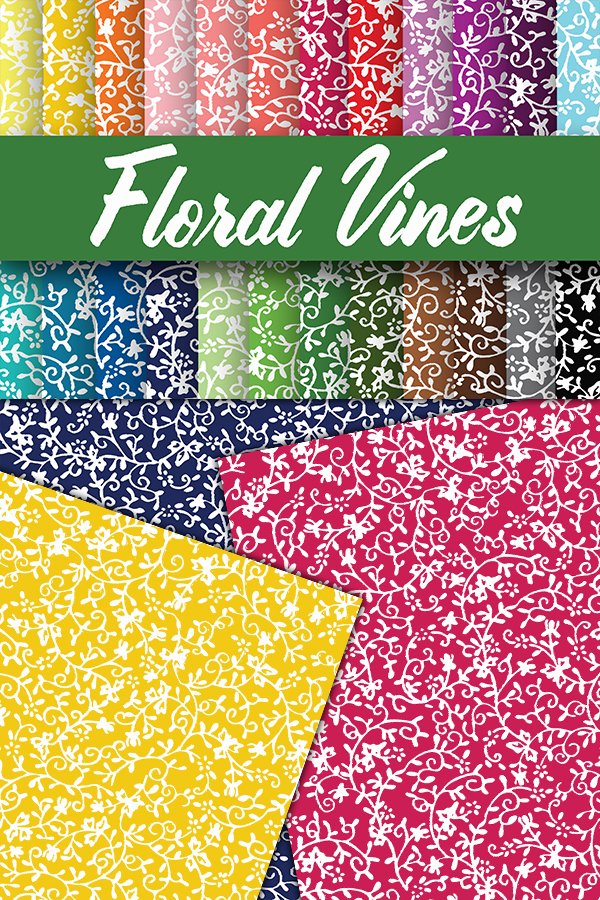 Floral Vines Digital Paper