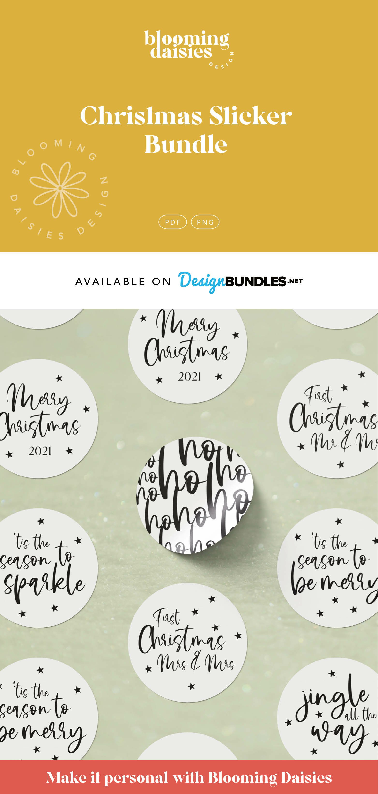 Black and White Christmas Printable Stickers