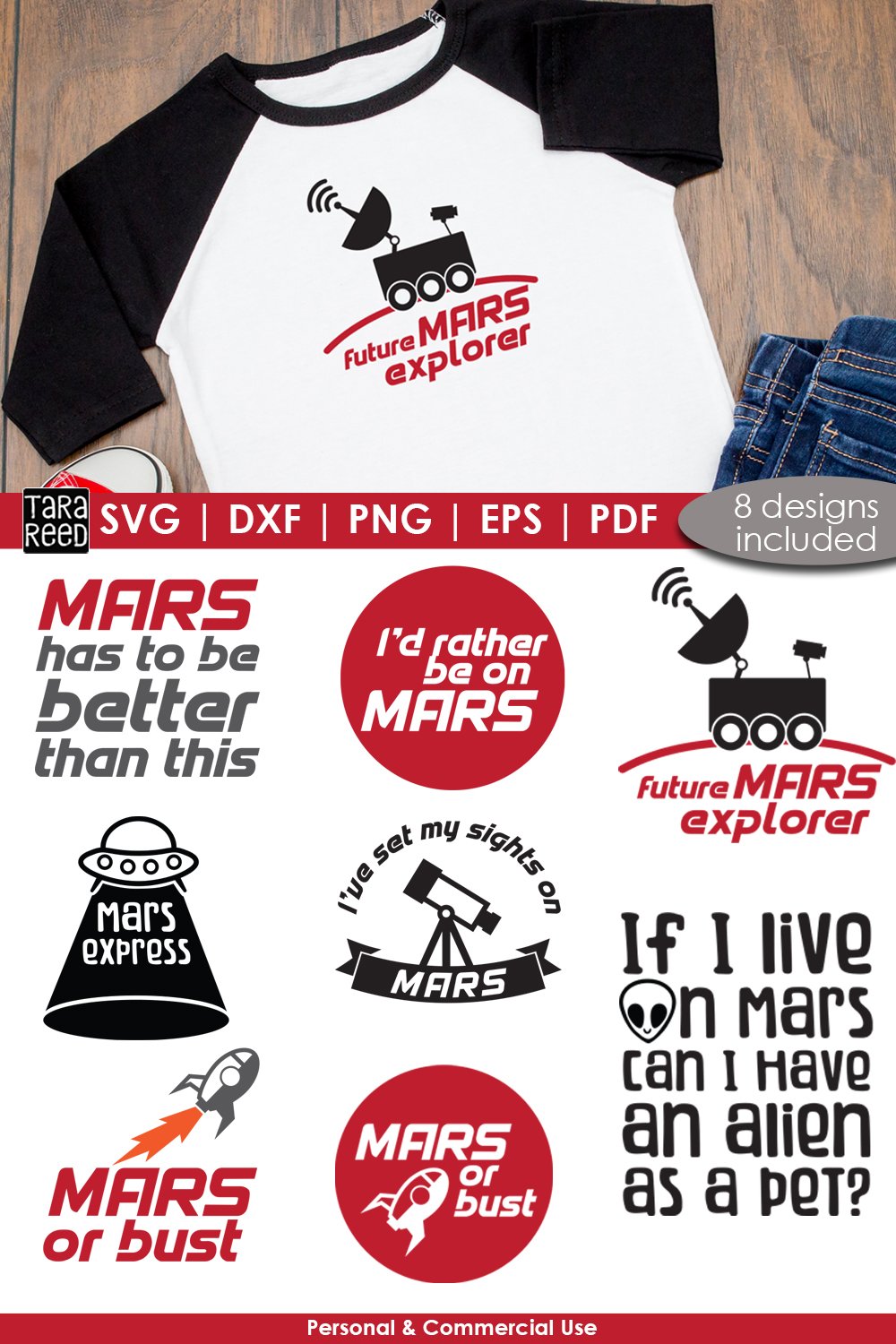 Mars or Bust - Astronomy SVG and Cut Files for Crafters