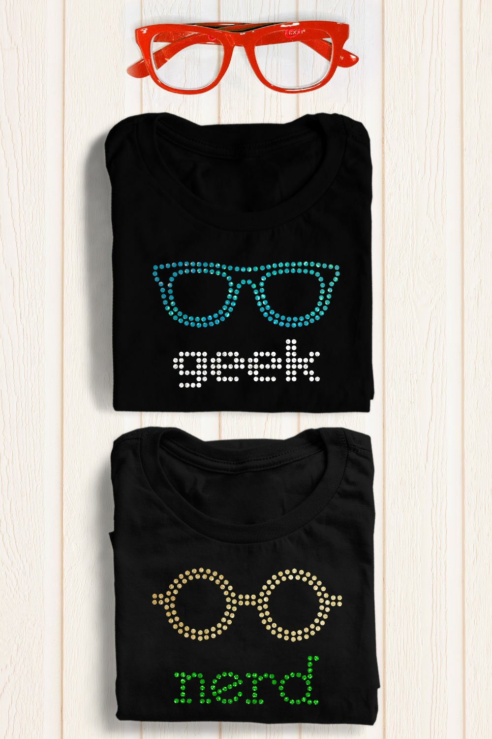 Geek and Nerd Glasses Rhinestone SVG Template