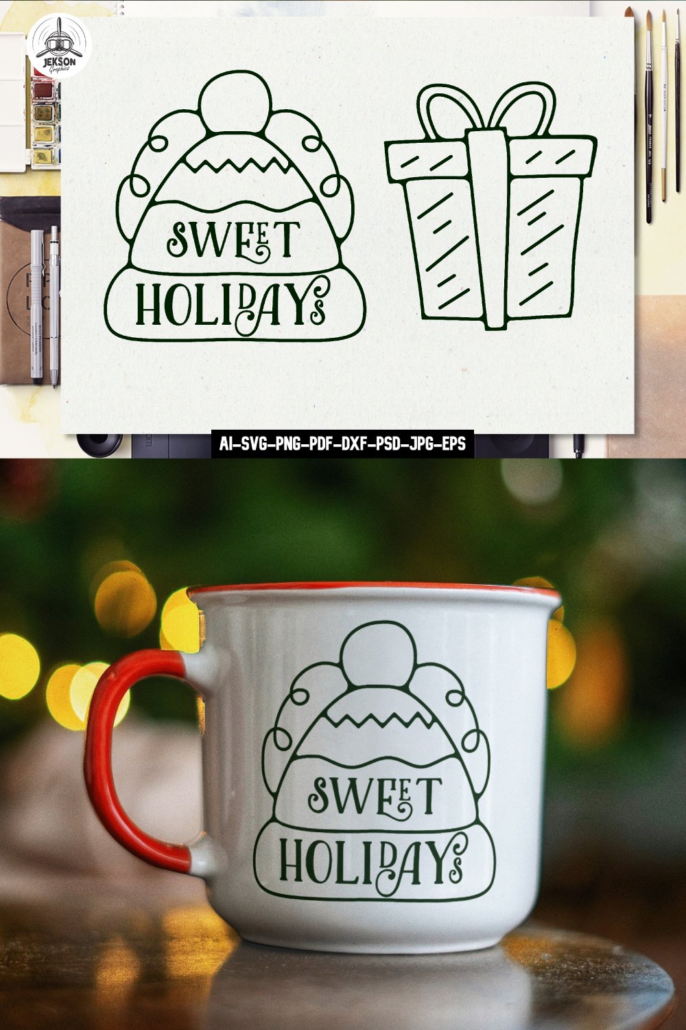 Christmas Silhouette SVG Files For Cricut Cutting Files PNG