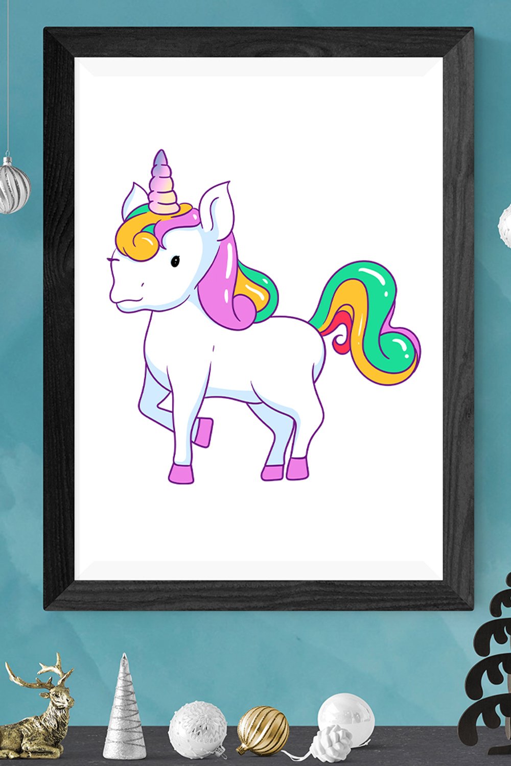 Unicorn clipart pack horse with horn vector set
