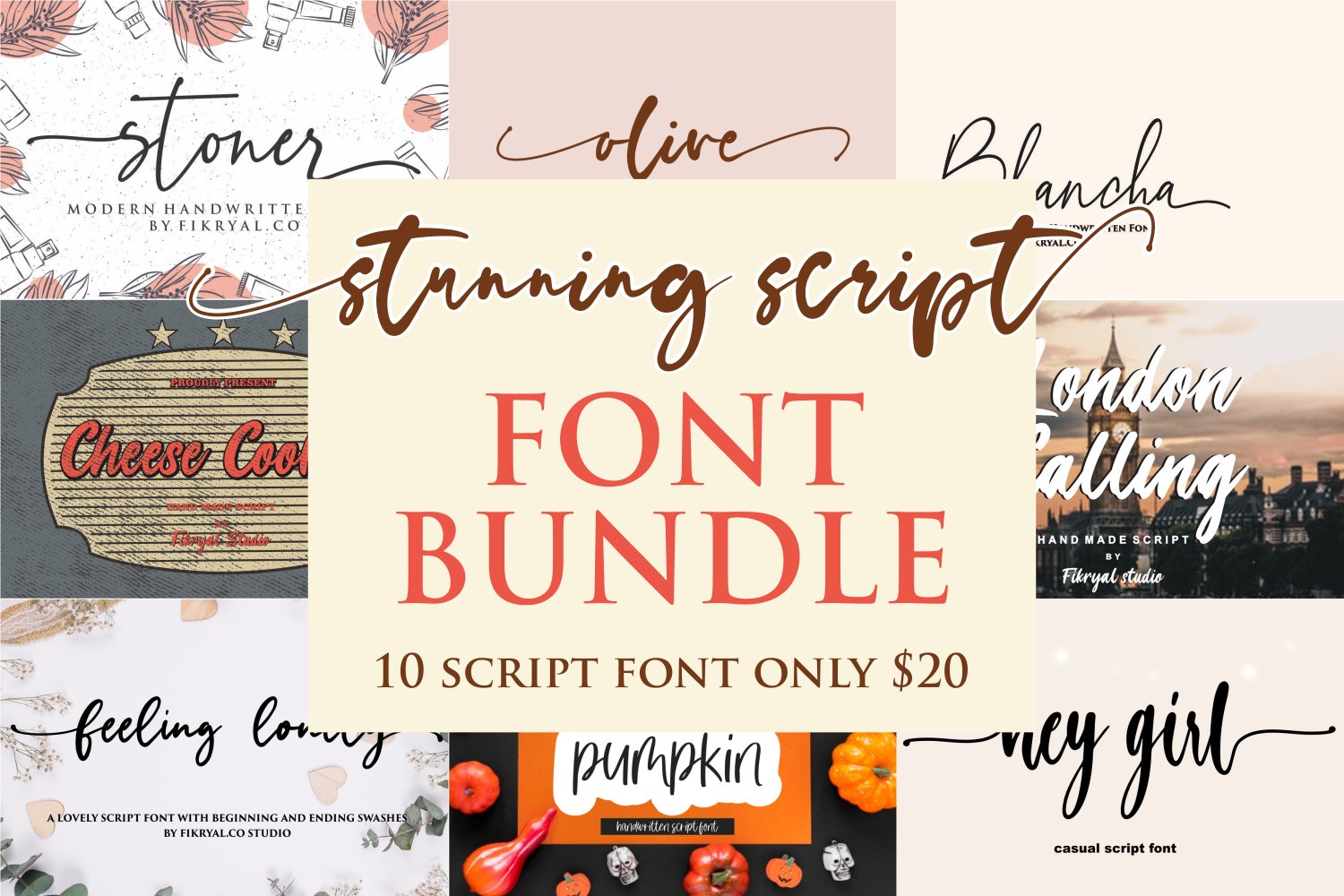 stunning script font bundle (1003986)
