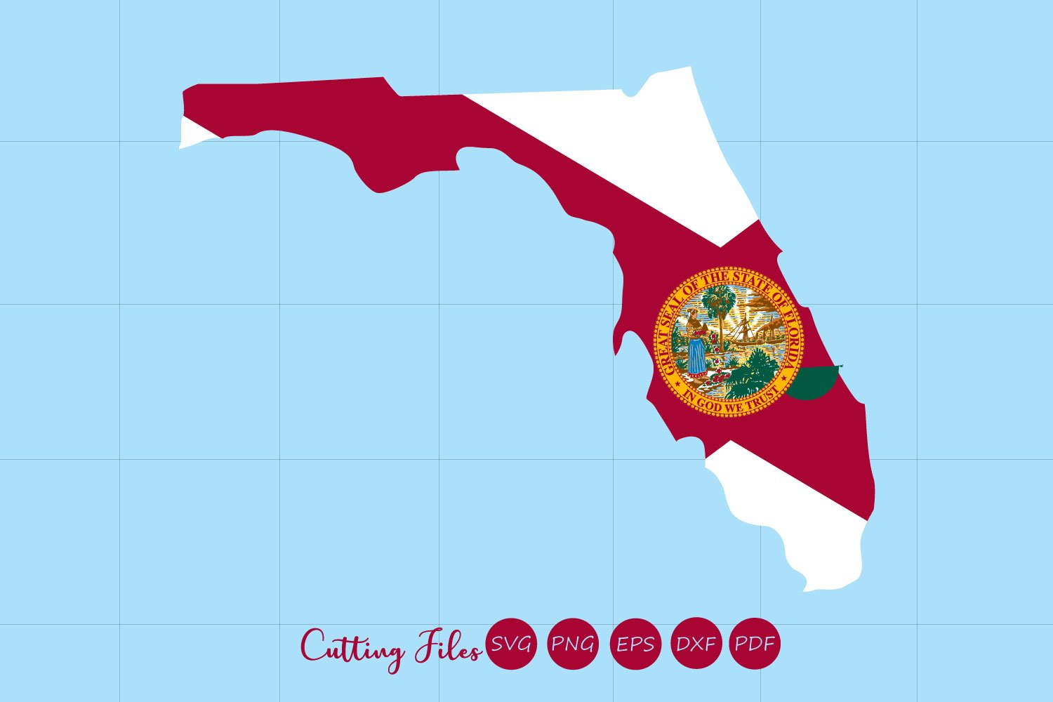 Florida state with flag background