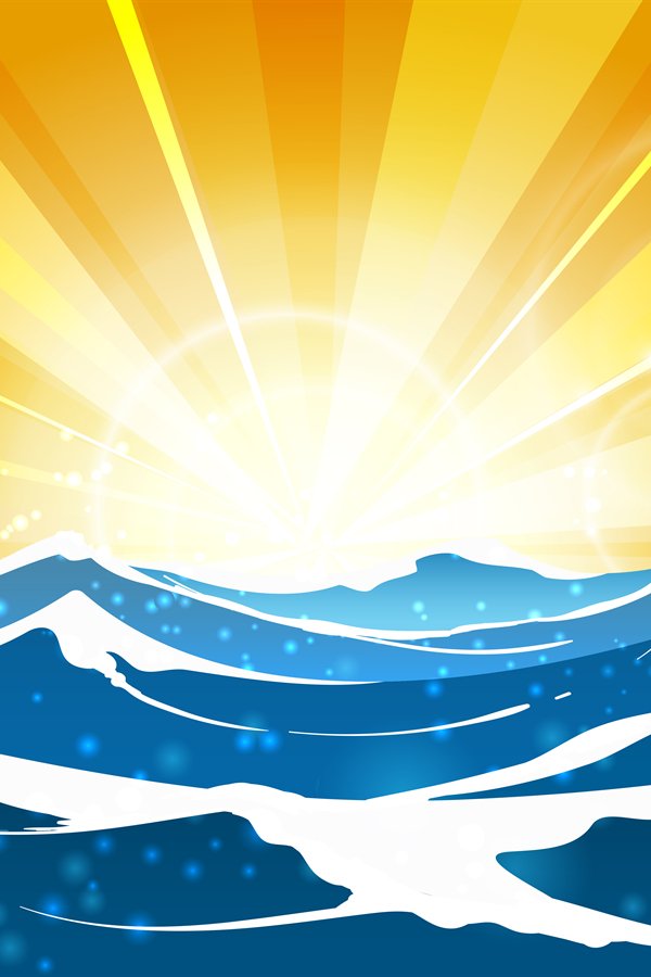 Shiny sun seascape for travel poster