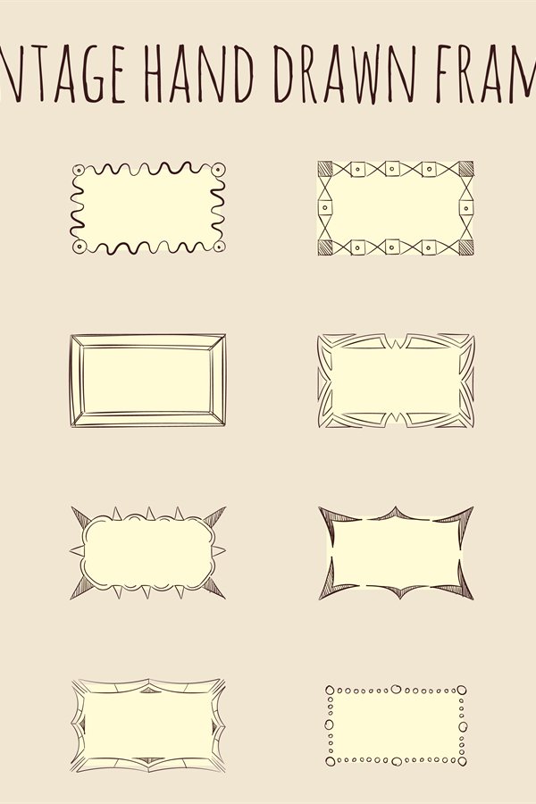 Vintage hand drawn frames