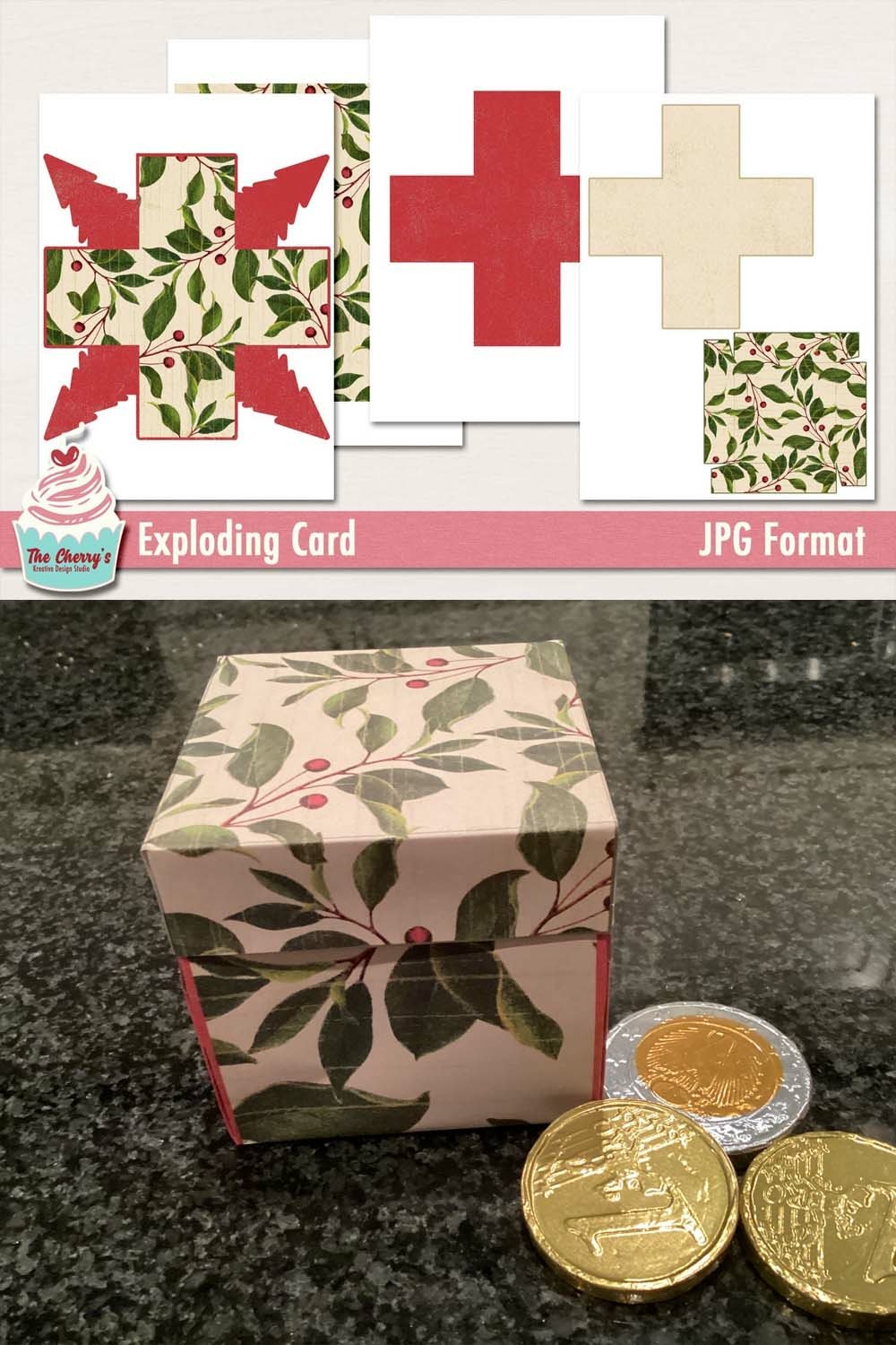Printable Exploding Box Card or Mini Album for Christmas