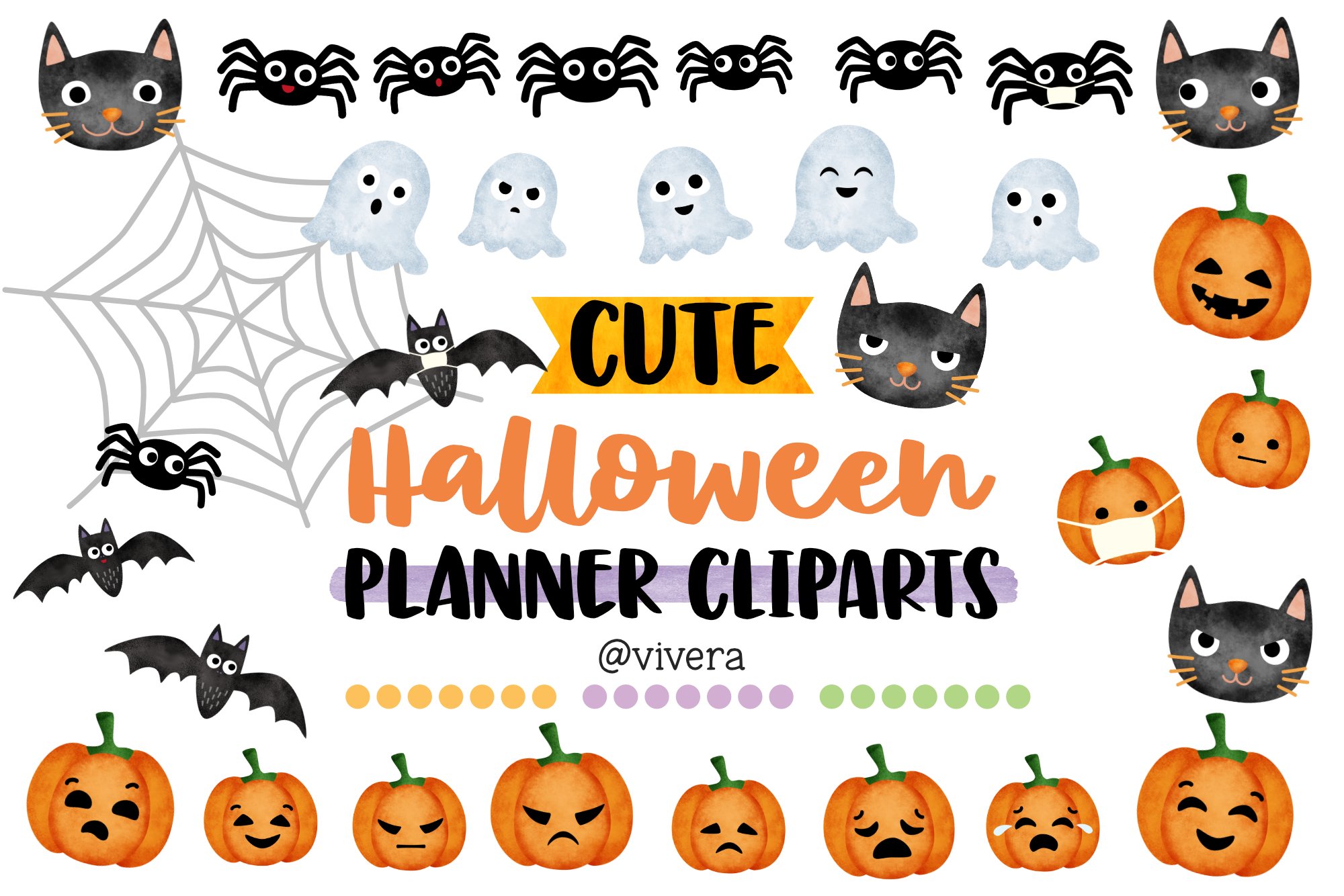 Cute Halloween Planner Cliparts | PNG