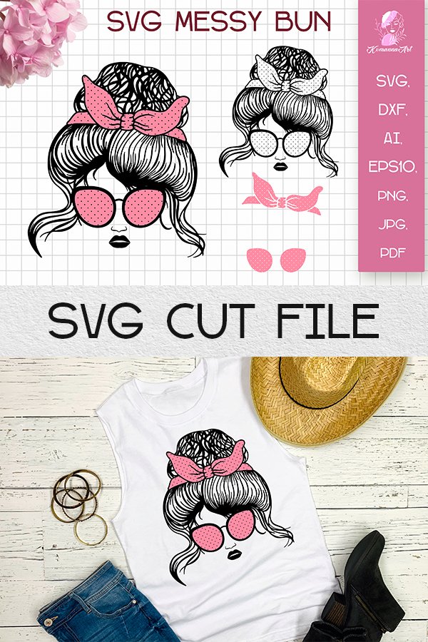 Messy bun SVG / SVG cut file / Digital download