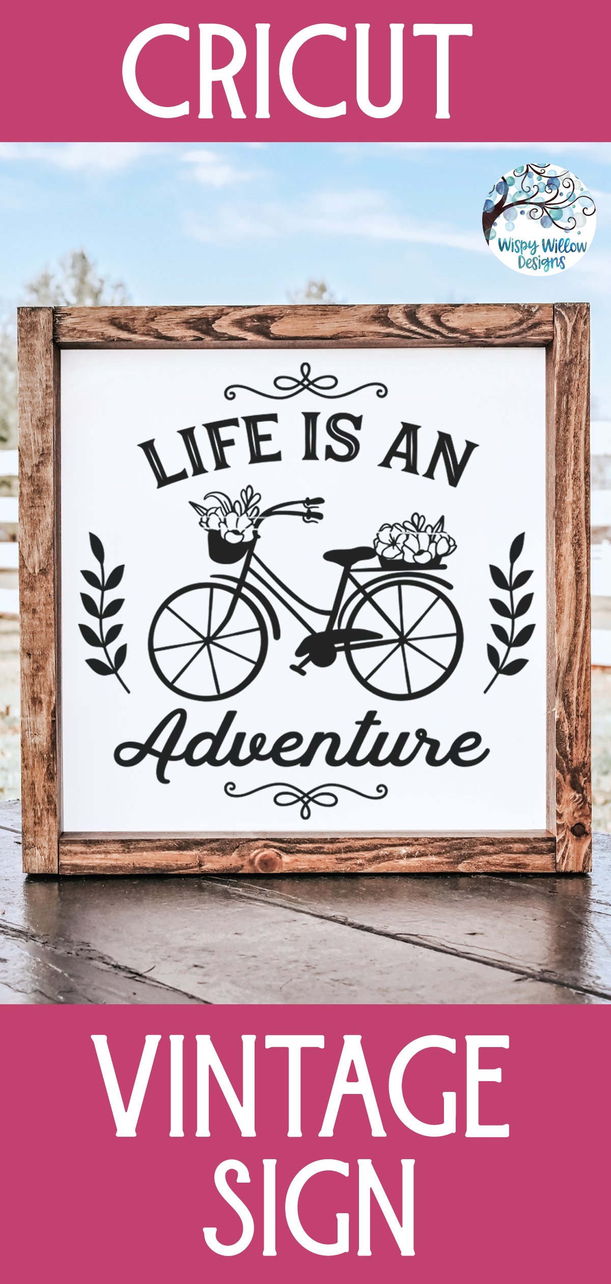 Life Is An Adventure SVG | Vintage Floral Bike SVG