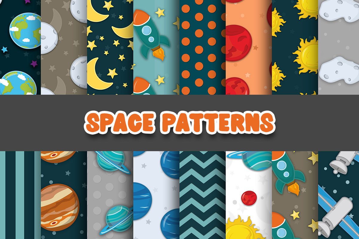 Space Digital Papers Patterns
