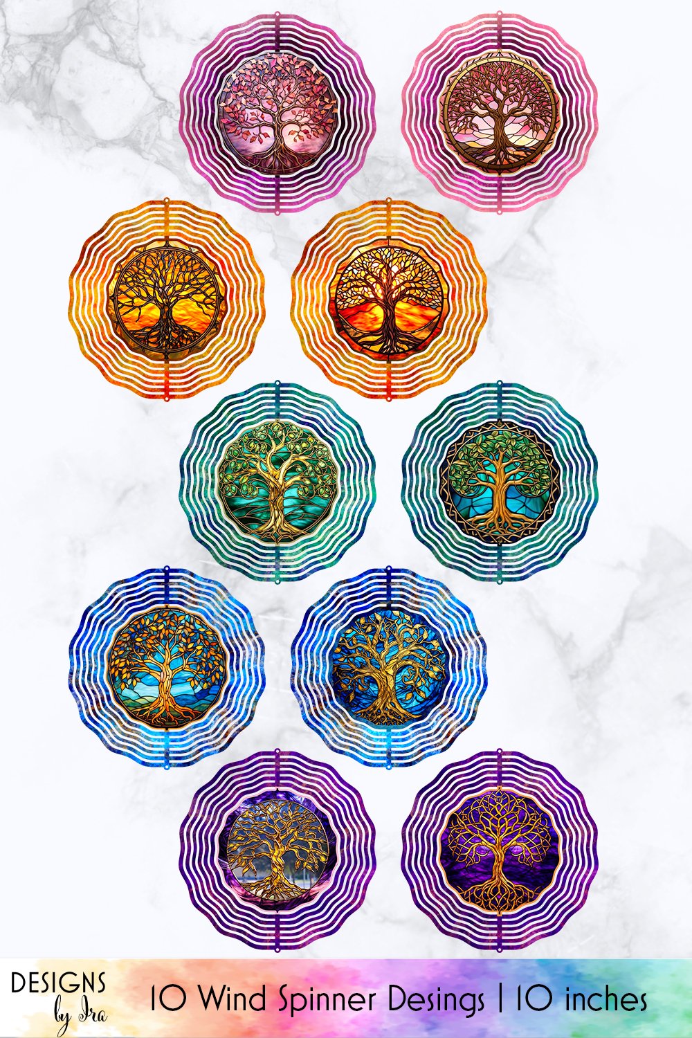 Stained Glass Tree of Life Wind Spinner | Tree of Life PNG