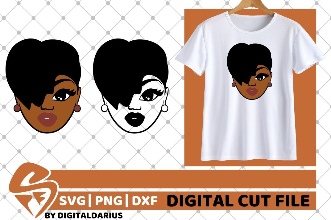 Black Woman svg, Short Hair, African American, Sublimation