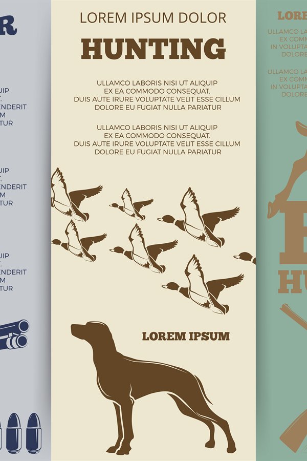 Hunting brochure flyers template design