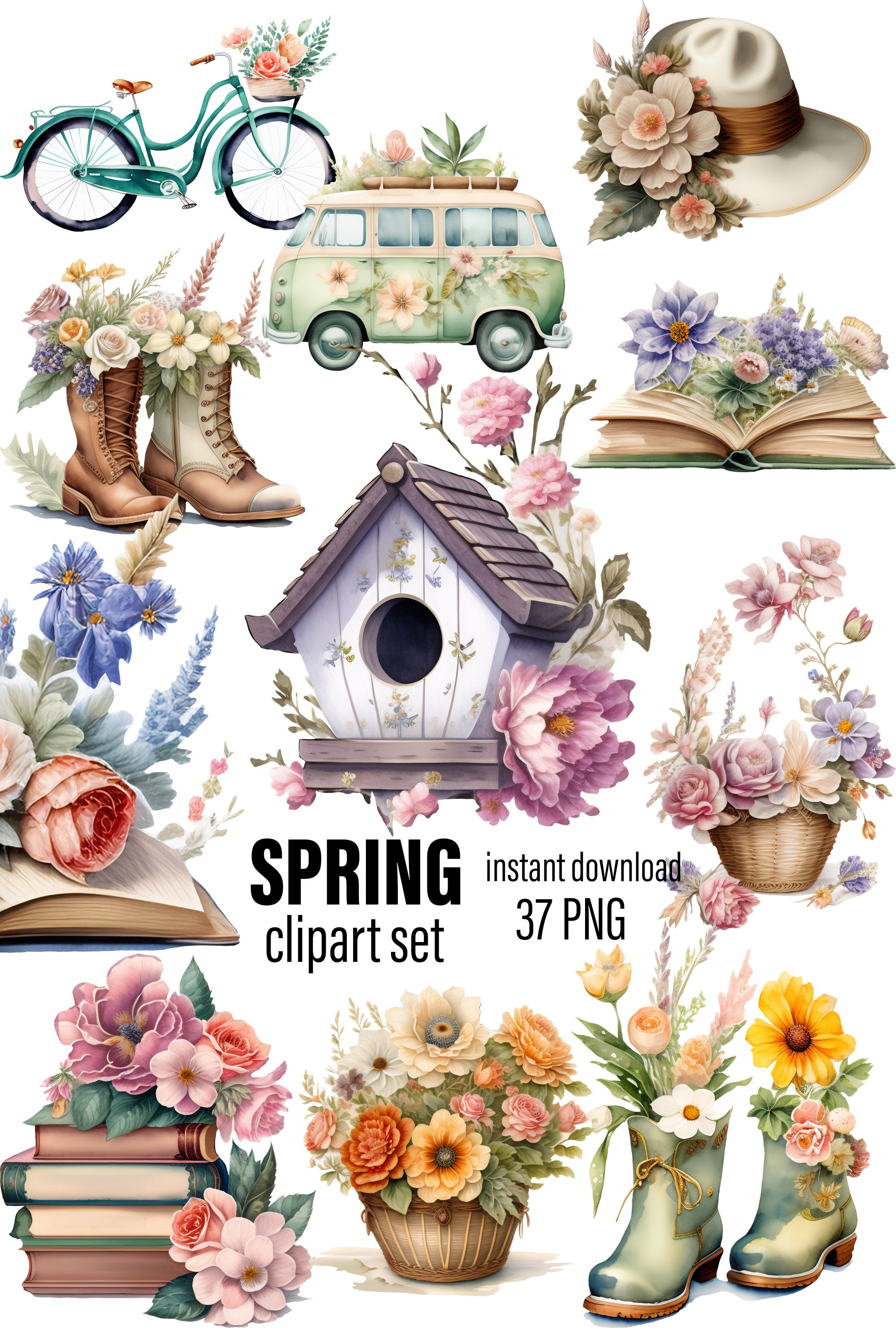 Spring clipart 37 PNG digital Download