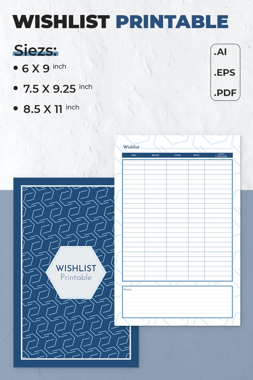 Wishlist Printable Planner Template
