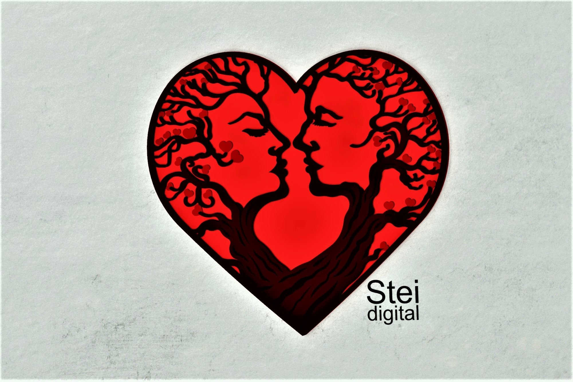 3d Heart tree SVG, Love tree cut files, man woman tree svg.