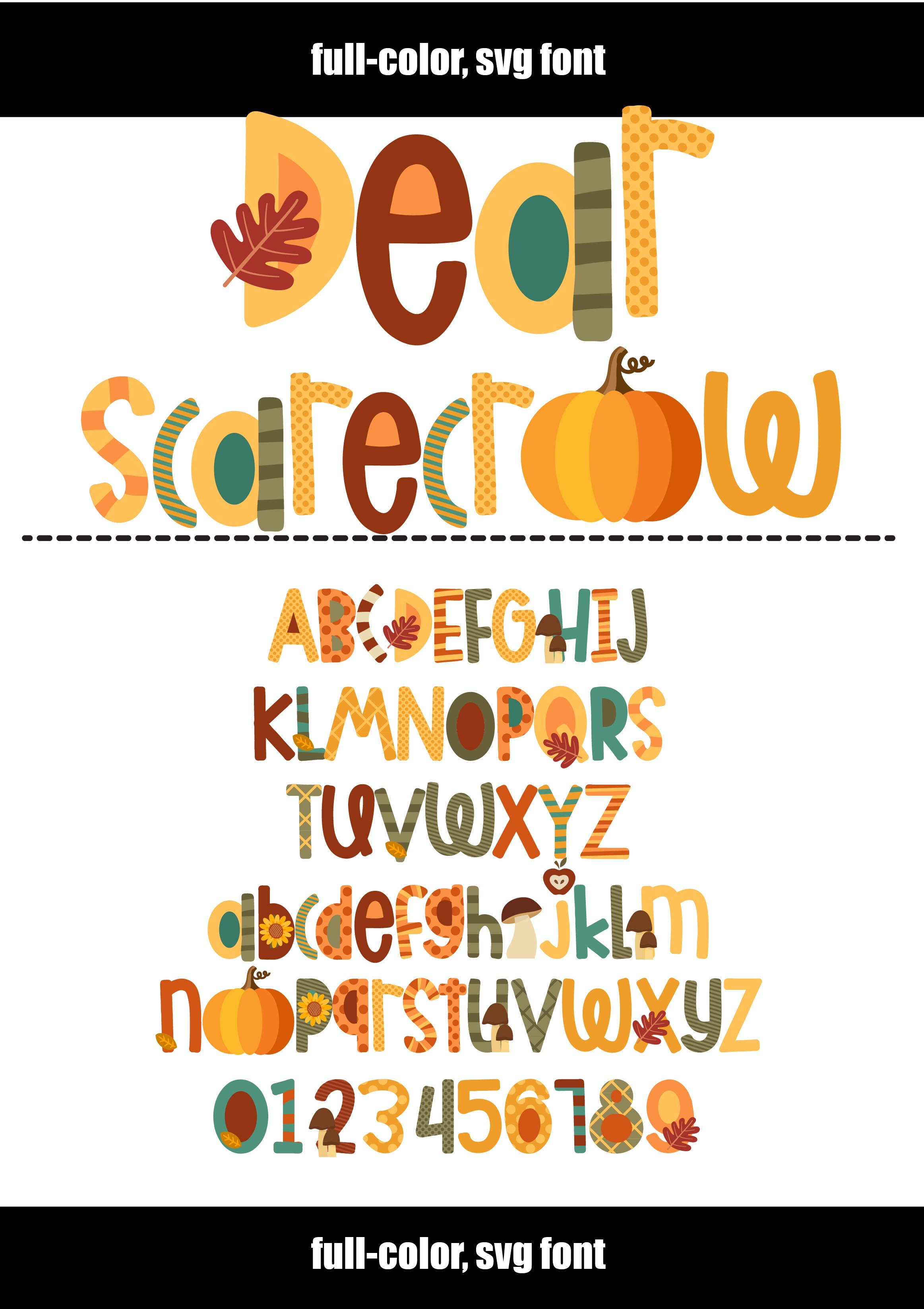 Full Color SVG Font great for autumn