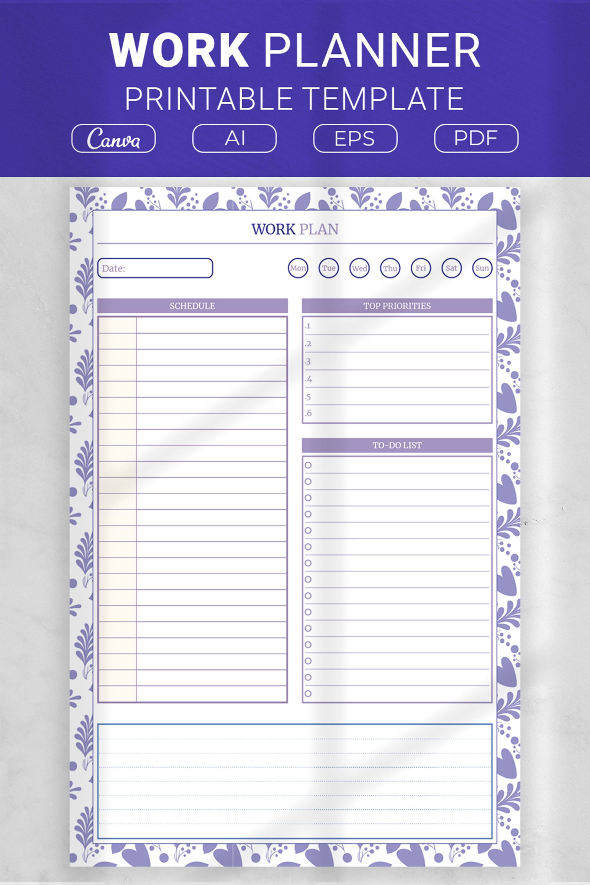 Work from Home Planner Printable Template (2925229)