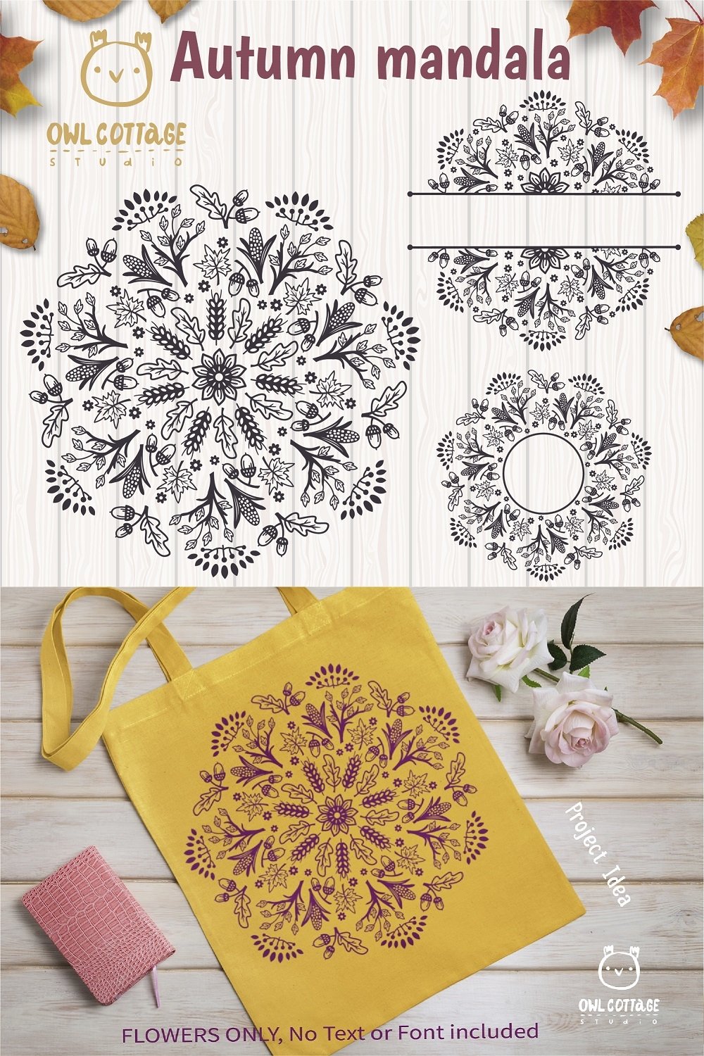 Fall Mandala Monograms svg, Fall monograms mini (915224)