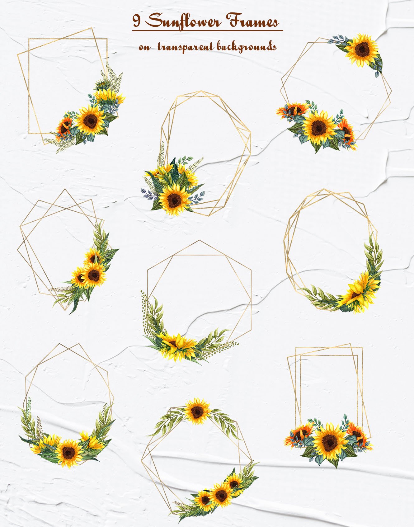 Sunflower Watercolor Frames (1382020)