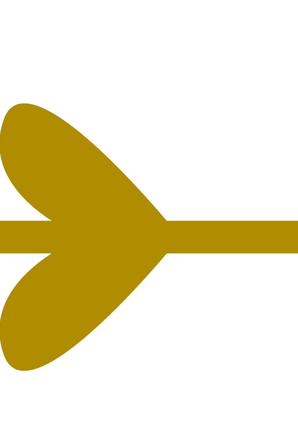 Golden arrow in tribal style. Vintage text divider