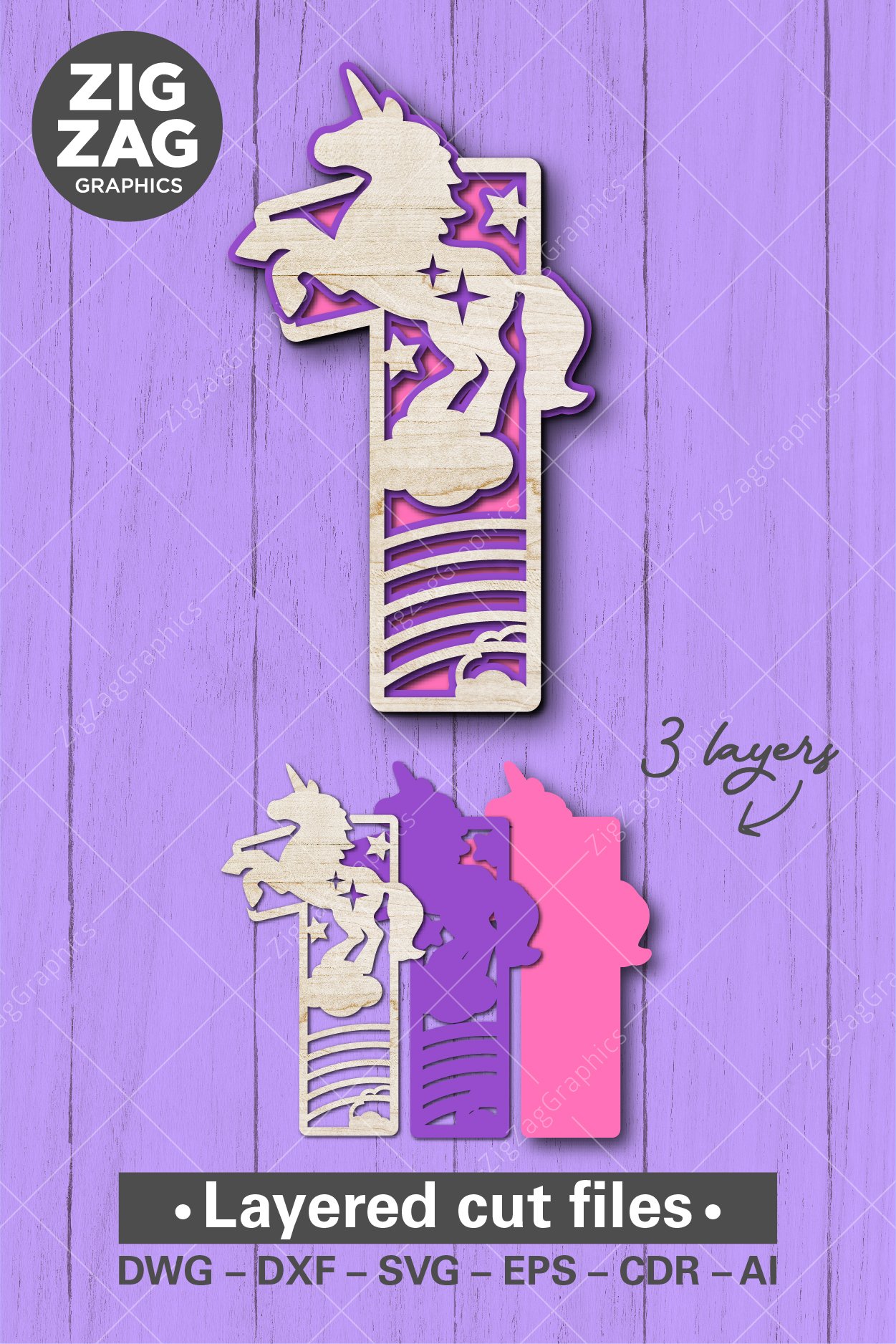 3d Layered Layered Number 1 Svg Cut File