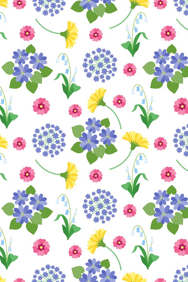 Floral seamless pattern. Spring and summer garden flowers bo