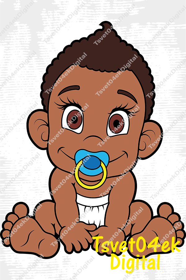 Funny African American baby boy with a pacifier in his mouth