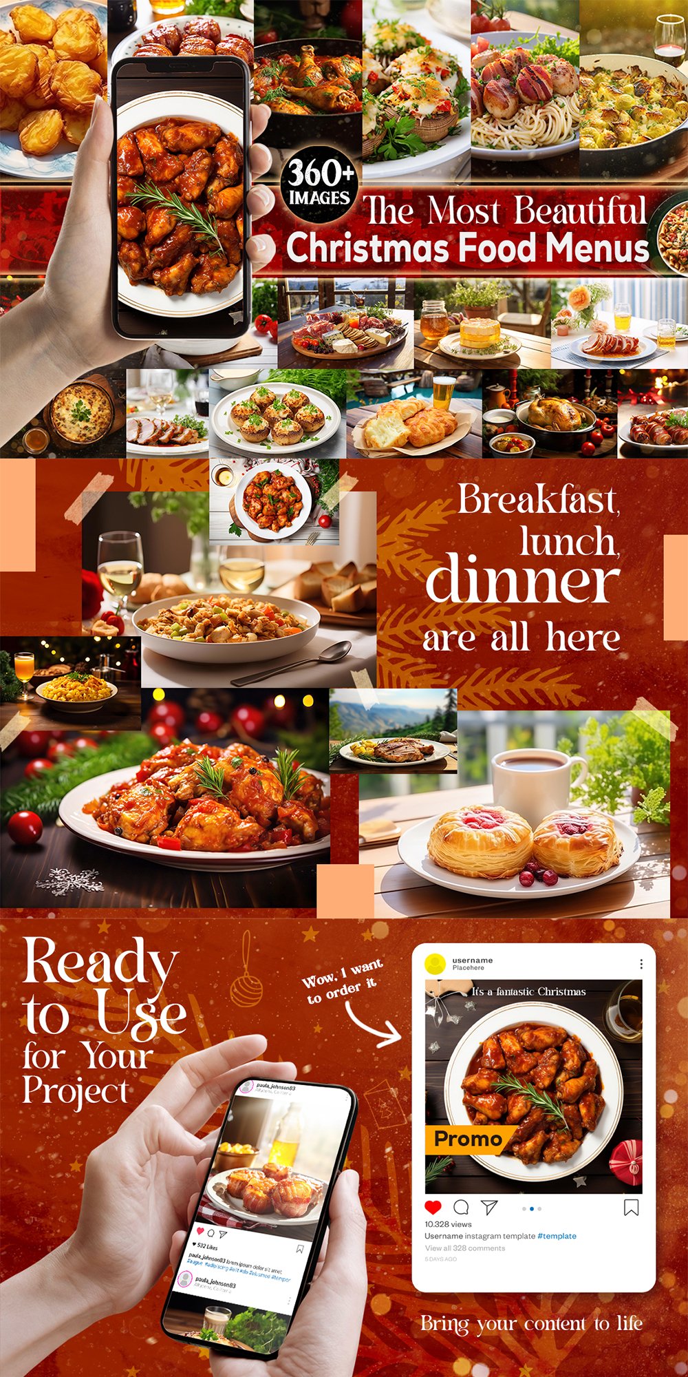 Christmas Food Menus Images Background Collection