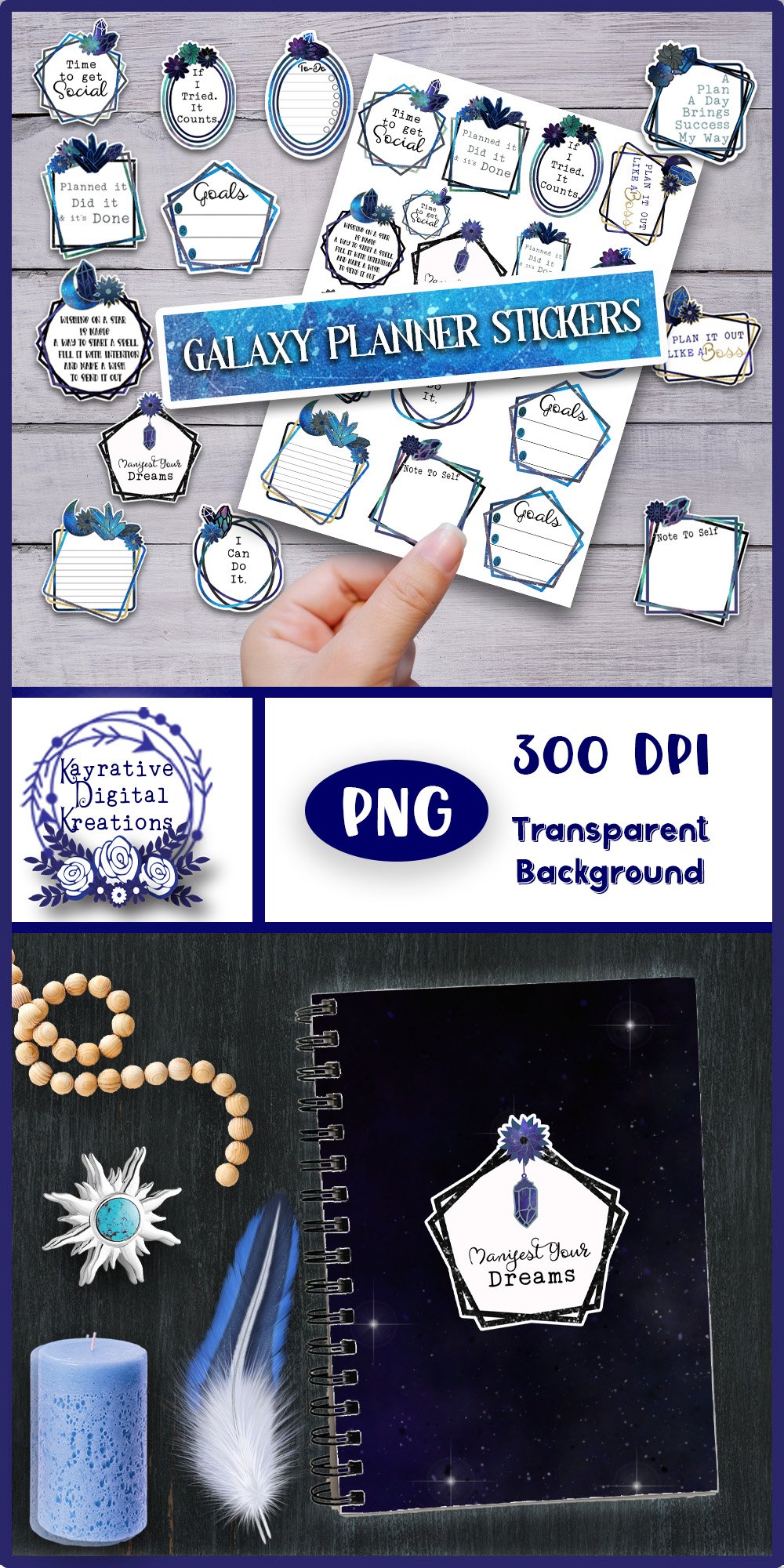 Galaxy Motivational Planners Stickers