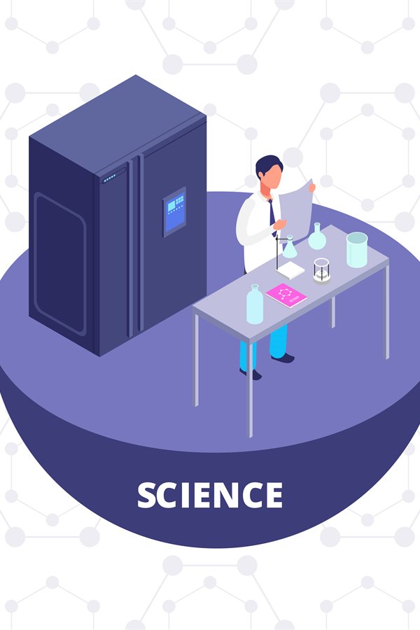 Science 3d isometric research lab with laboratory (913100)