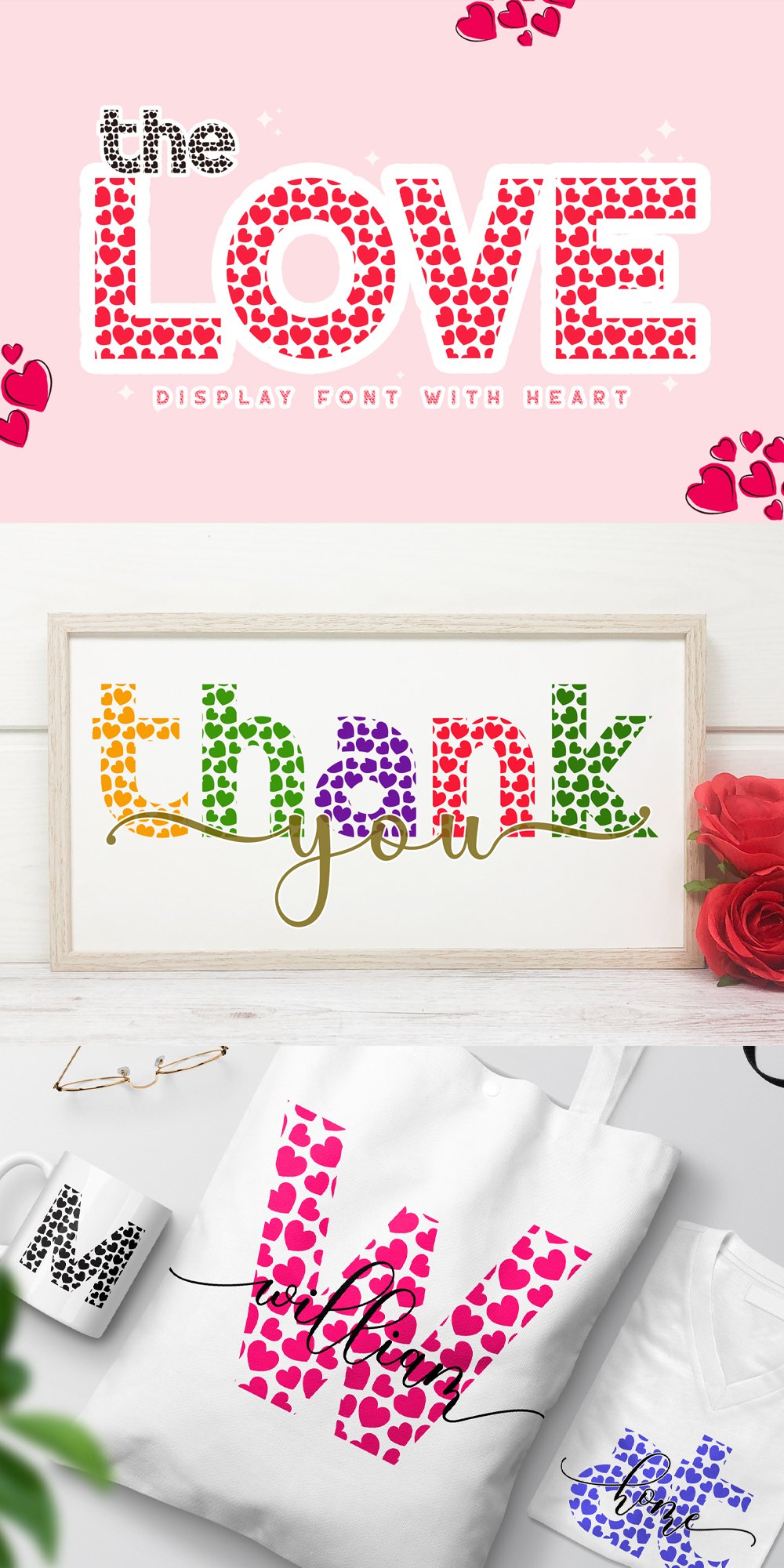 The Love with Heart Accent - Special Valentines Day Font